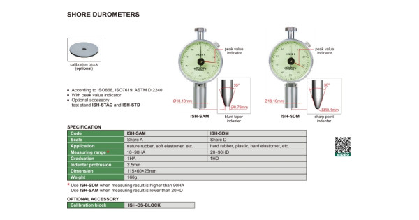 ISH-SAM - Shore A tvrdoměr ISH-SAM Insize